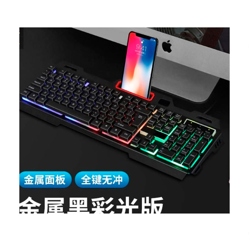 Kit Combo Gamer Teclado Metálico Mouse RGB con luces para PC - Real Plaza
