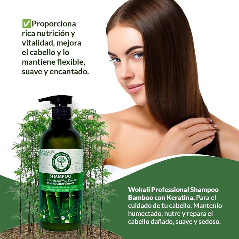 Shampoo de Bamboo Wokali 550ml 2 Unidades - Real Plaza