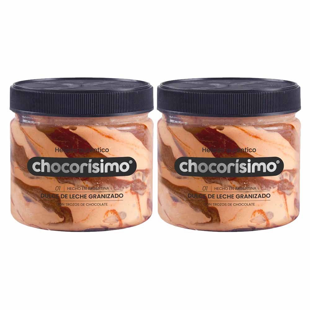 Pack Helado Dulce de Leche Granizado CHOCORISIMO Pote 460 ml x 2un ...