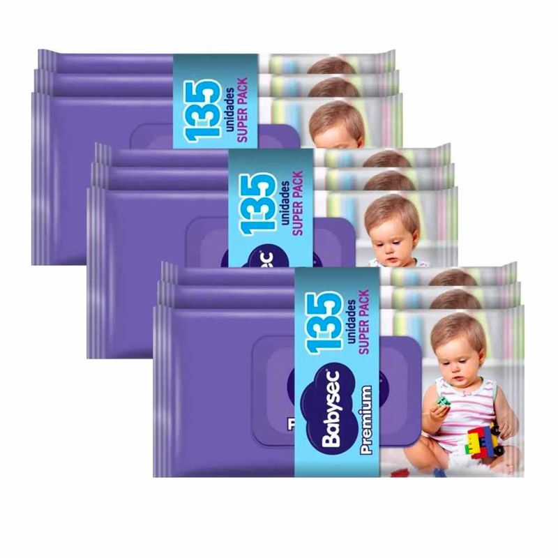 Pack Toallitas Húmedas BABYSEC Paquete 135un x 3un - Real Plaza