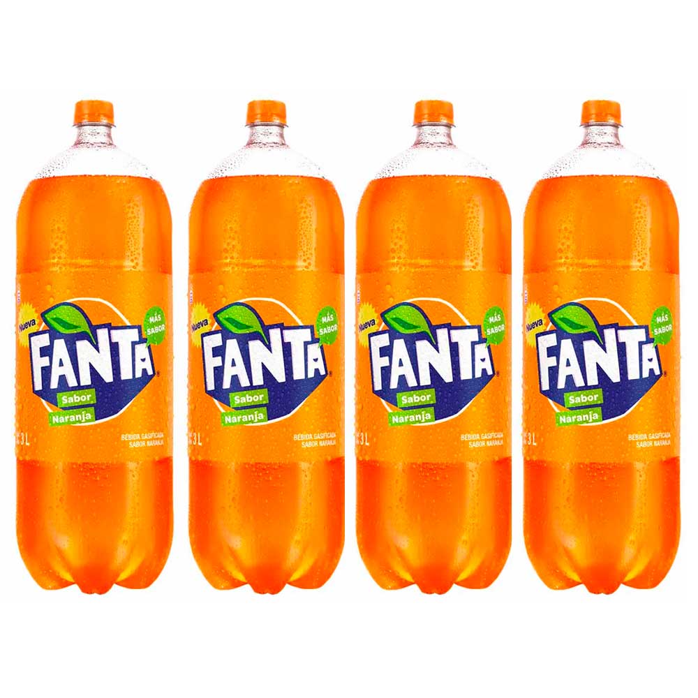 Pack Gaseosa FANTA Naranja Botella 3L x 4un - Real Plaza