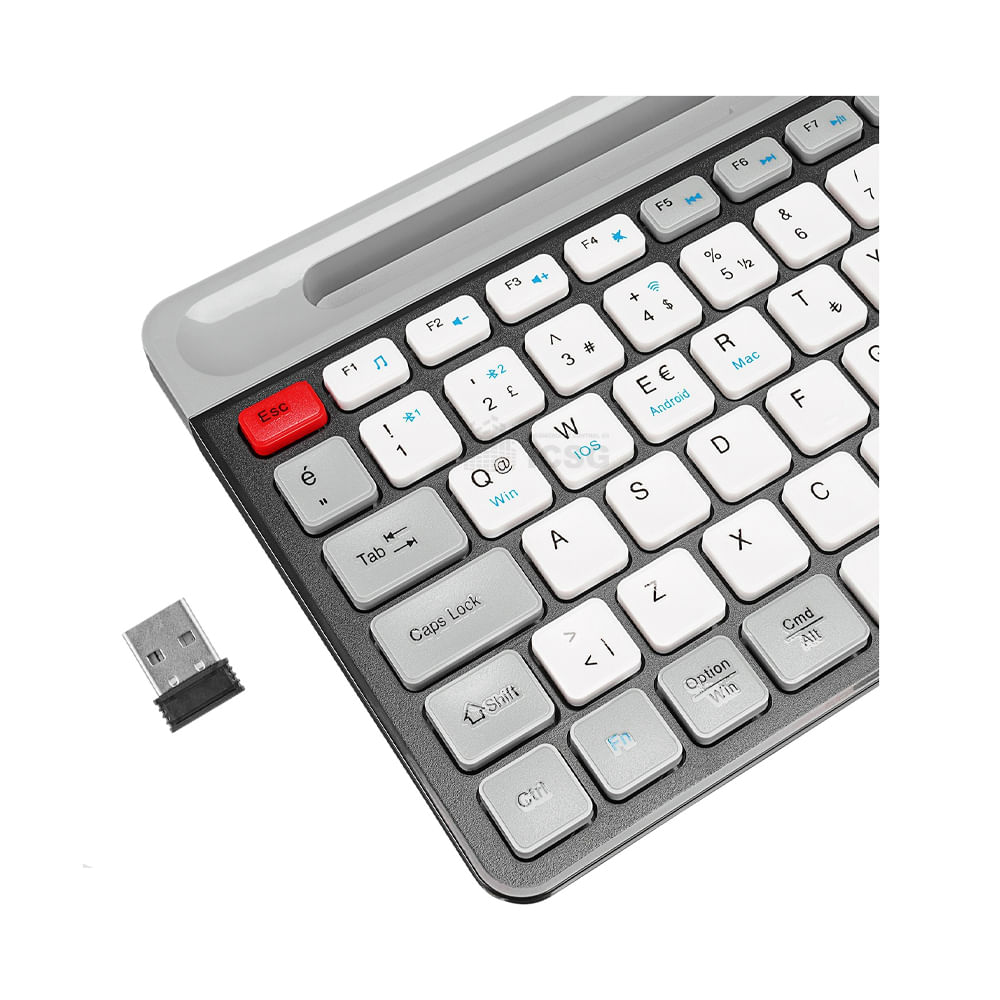 Teclado Multimedia Bluetooth Quantum 3 Mic K600-3M Micronics - Real Plaza