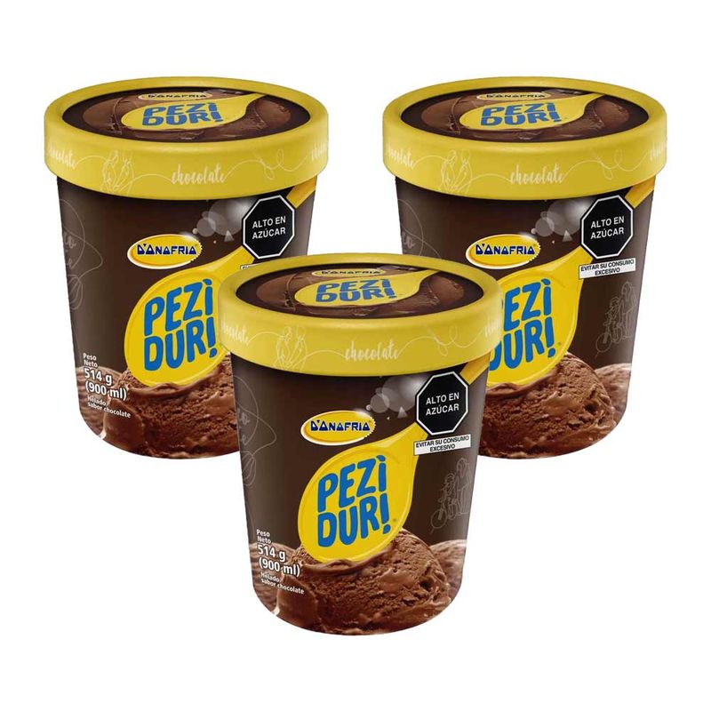 Pack Helado Donofrio Peziduri Chocolate Pote 900ml X 3un Real Plaza