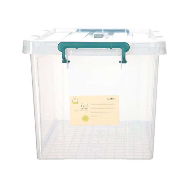 Caja Plástica Transparente con Tapa 50x39x32 cm XL - Real Plaza