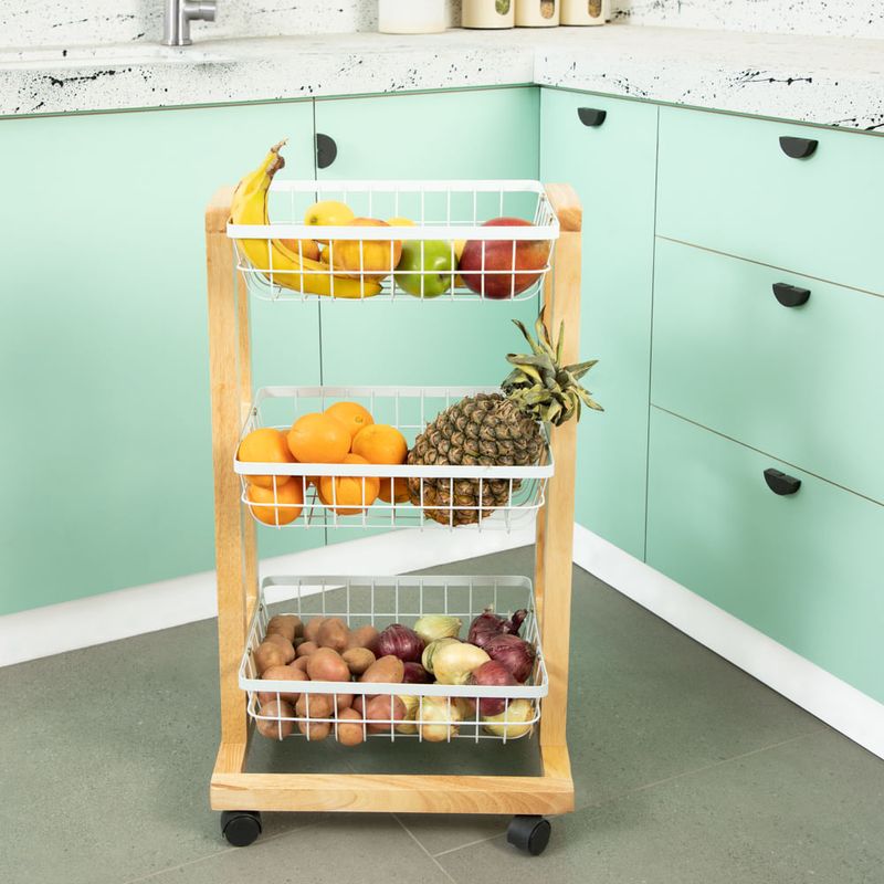 Verdulero Acero-Metal 3 Niveles con Ruedas U - Real Plaza