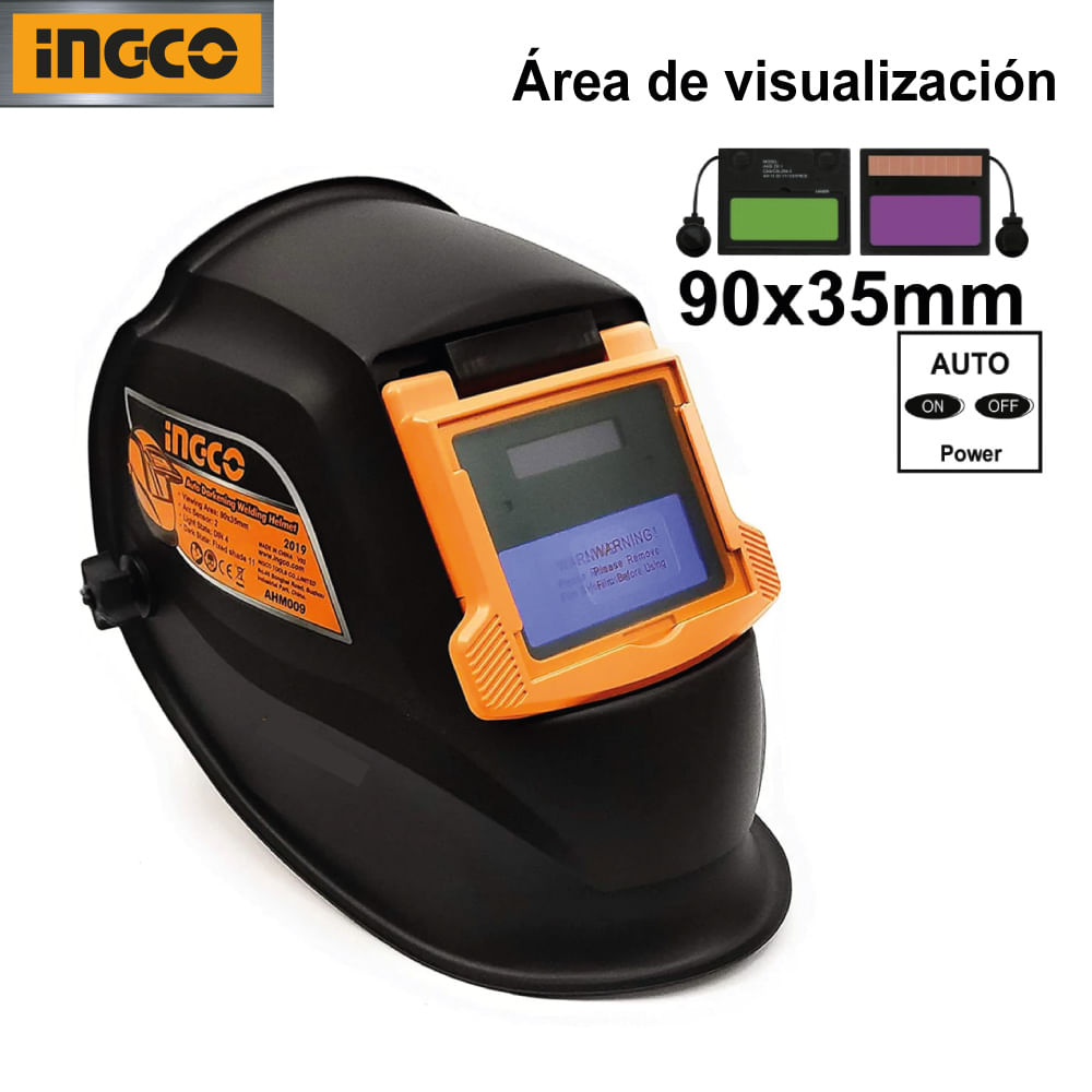Casco para Soldar Automático Fotosensible Ingco AHM009 - Real Plaza