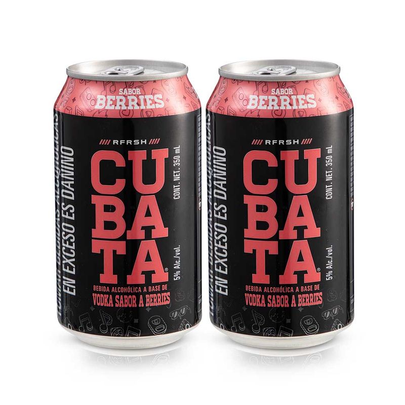 Pack Bebida Alcohólica CUBATA RTD Berries Lata 350ml x 2un - Real Plaza