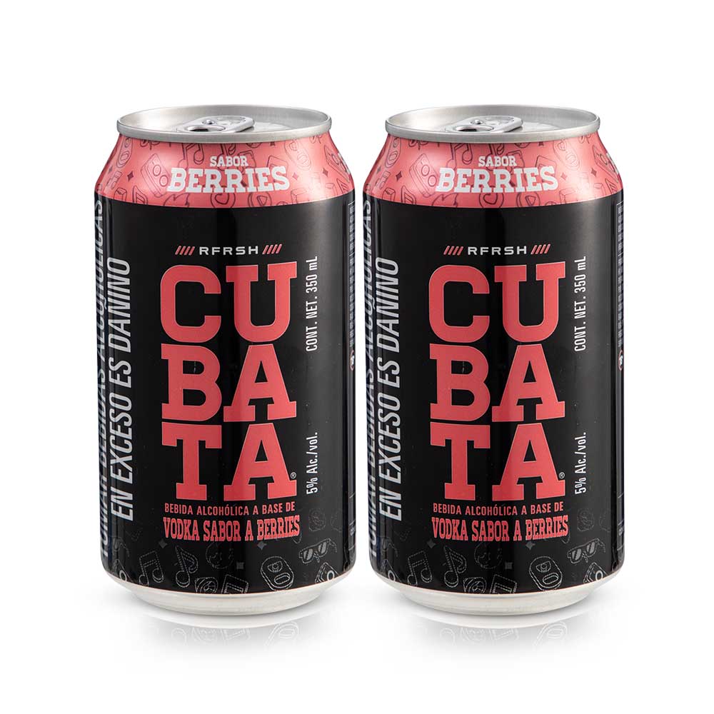 Pack Bebida Alcohólica CUBATA RTD Berries Lata 350ml x 2un - Real Plaza