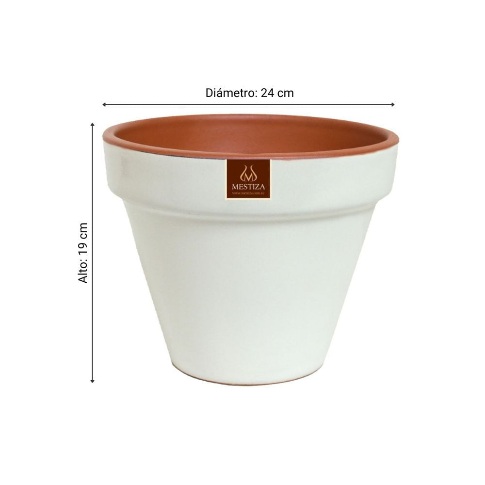 Maceta Cerámica Estandar Full 24 Blanco - Real Plaza