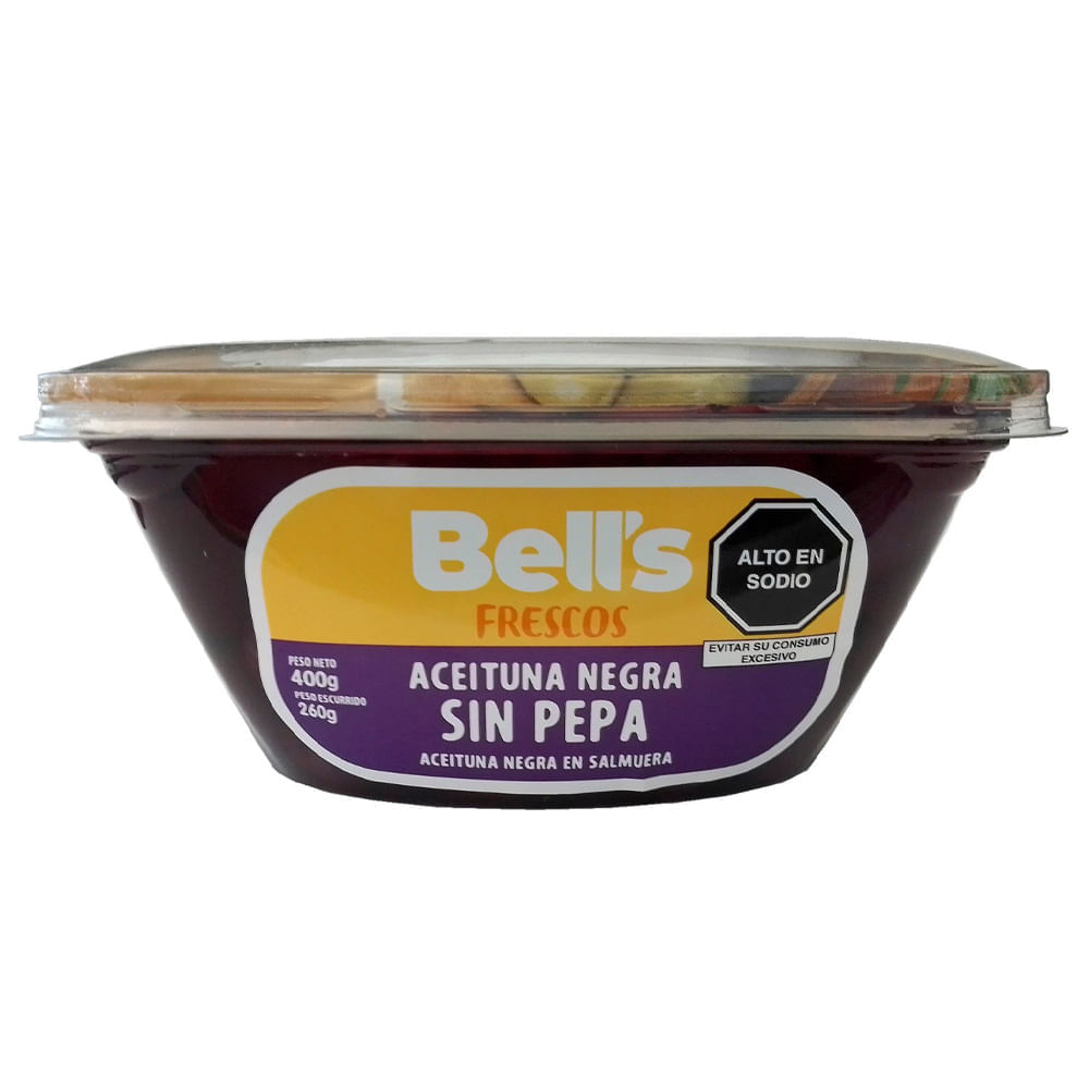Aceituna Negra sin Pepa BELL'S Táper 260g - Real Plaza