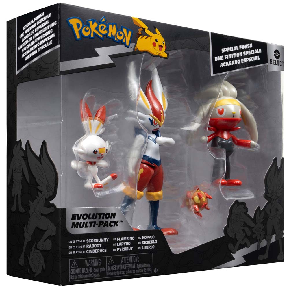 Figuras PokÉmon Multipack Evolución Pack 3un Scorbunny Raboot Y Cinderace Pkw3686 Real Plaza