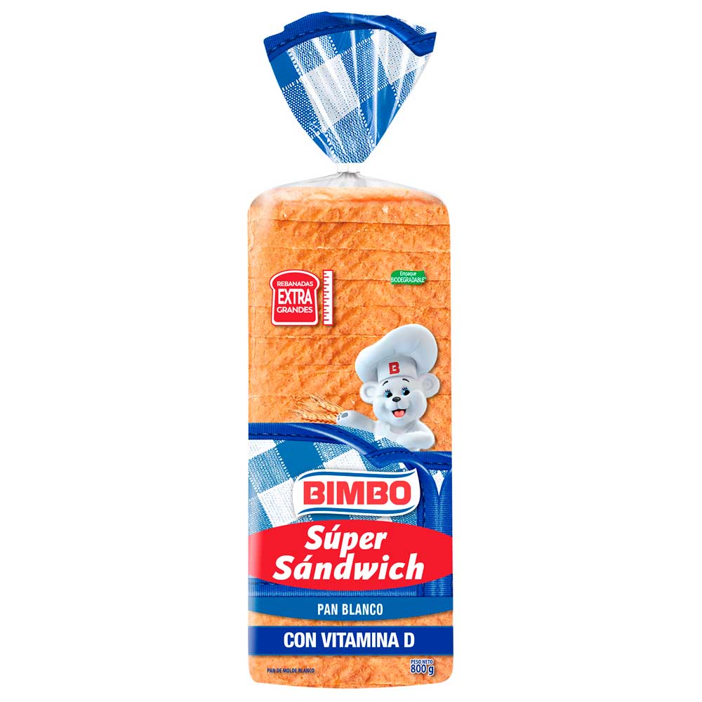Pan Blanco BIMBO Super Sandwich Bolsa 800g - Real Plaza