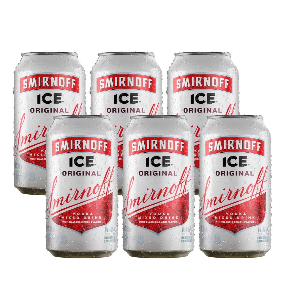 Pack Vodka SMIRNOFF Ice Limon Lata 350ml x 6un - Real Plaza