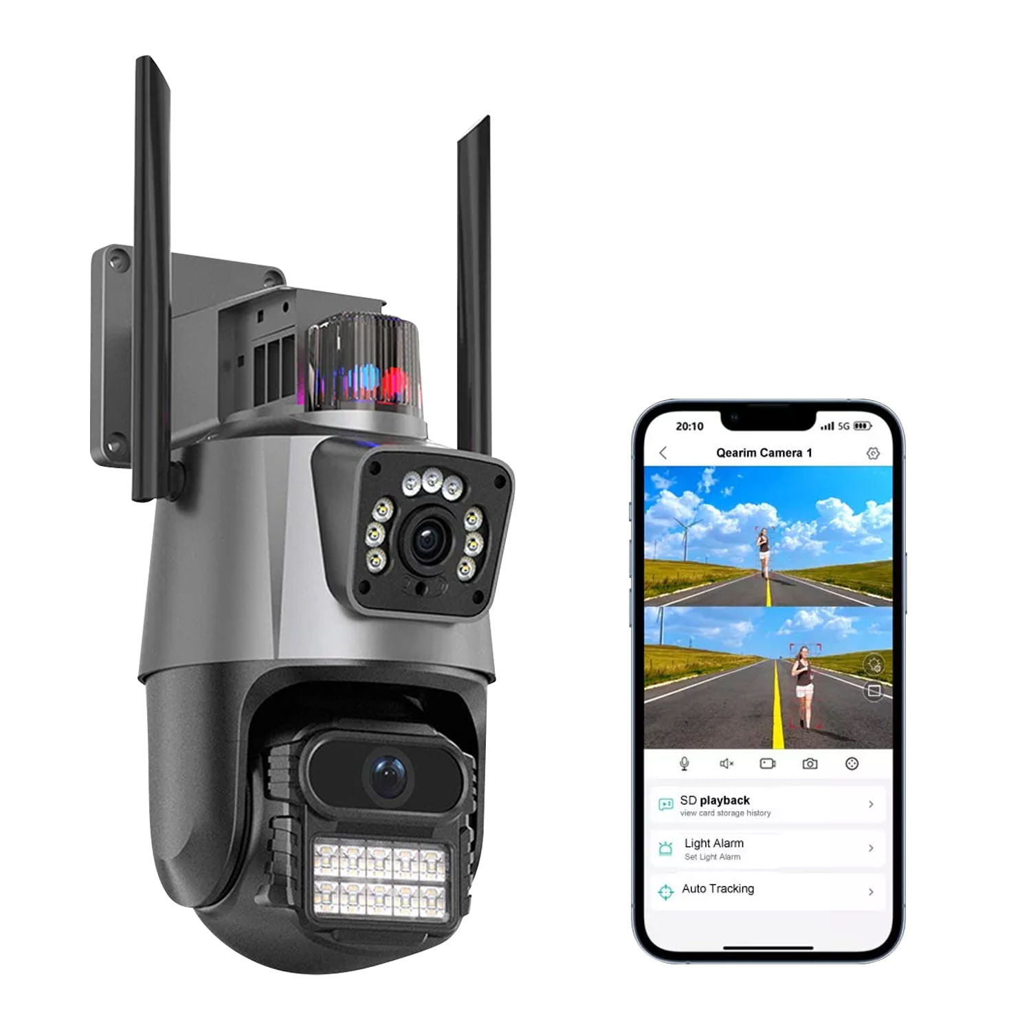 Cámara IP iCSee PTZ Doble Lente Exterior - Real Plaza