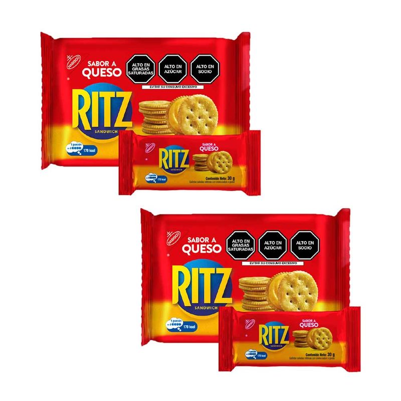 Pack Galletas Saladas RITZ Sabor a Queso Bolsa 30g Paquete 6un x 2un ...