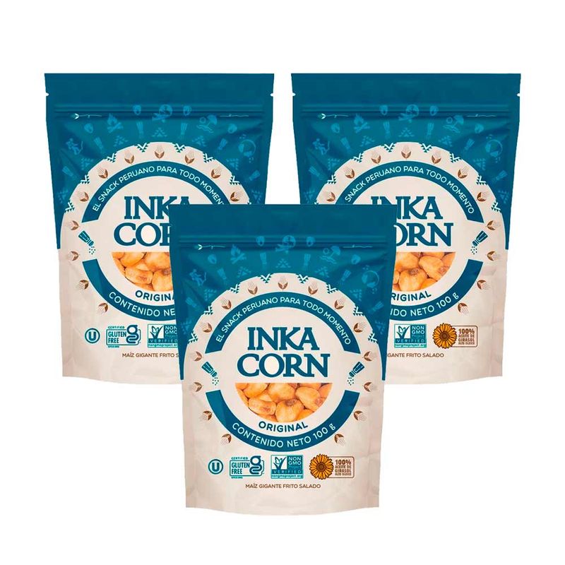 Pack Piqueo INKA CORN Maíz gigante Cusco original Bolsa 100g x 3un ...
