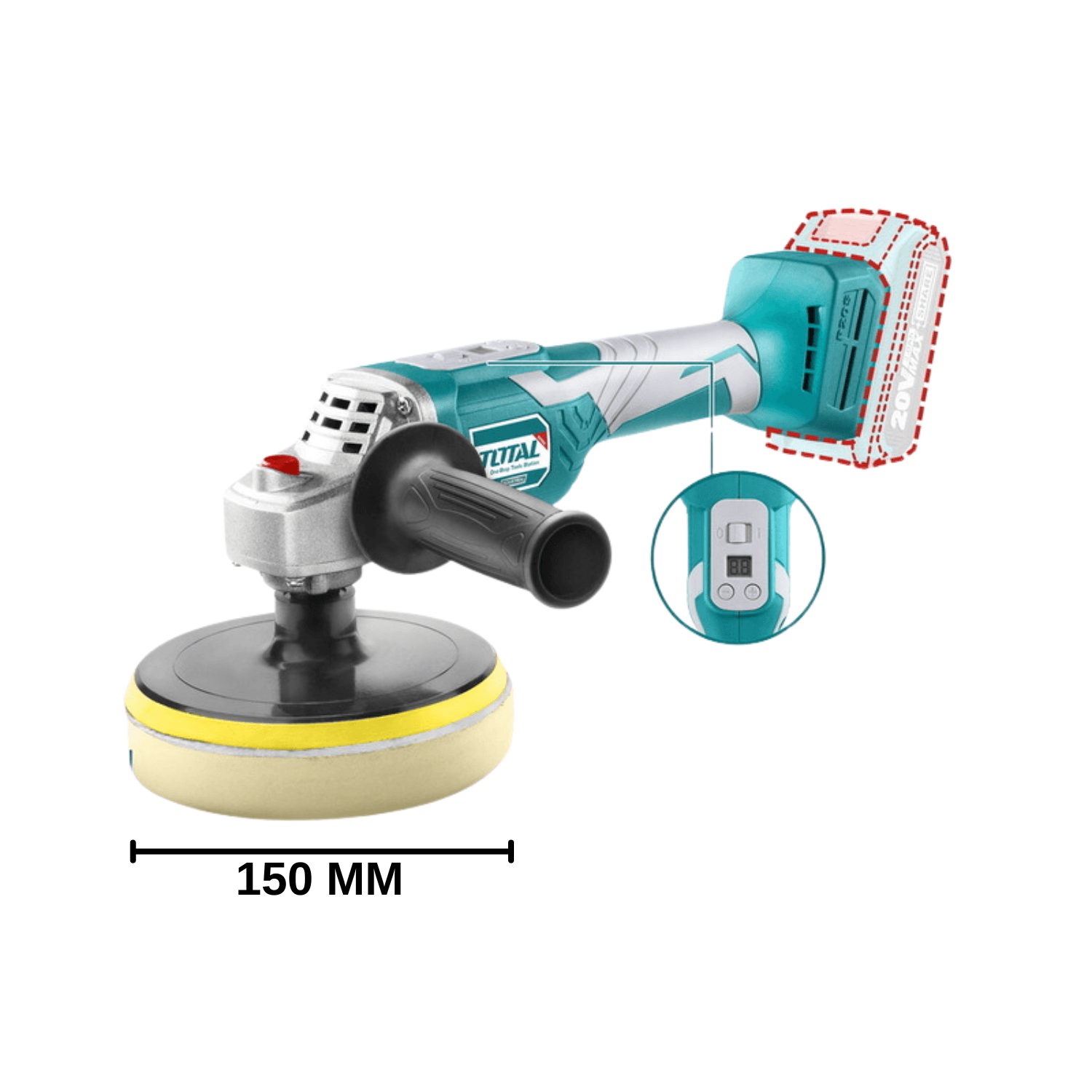 Pulidora Angular inalámbrica 20v Total TAPLI2001 - Real Plaza