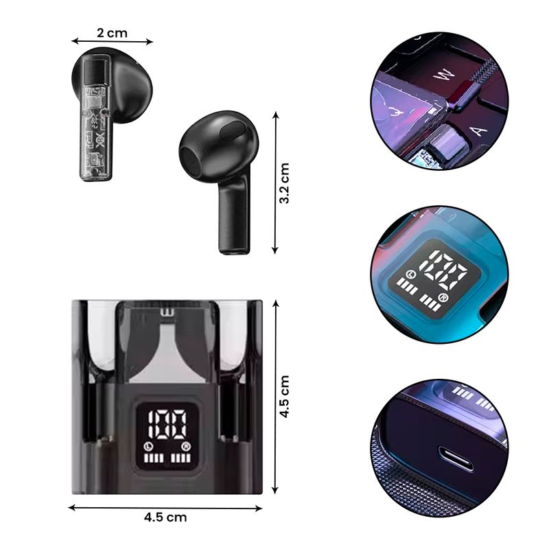 Audifonos true wireless earbuds G70 impermeable Negro - Real Plaza