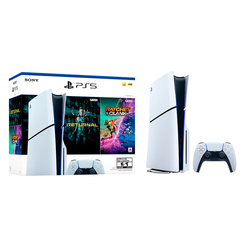 Consola PlayStation 5 Slim Standar Edition Bundle 1TB, incluye 2 juegos ...