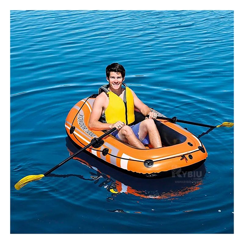 Bote Balsa Inflable Individual de Color Naranja - Real Plaza