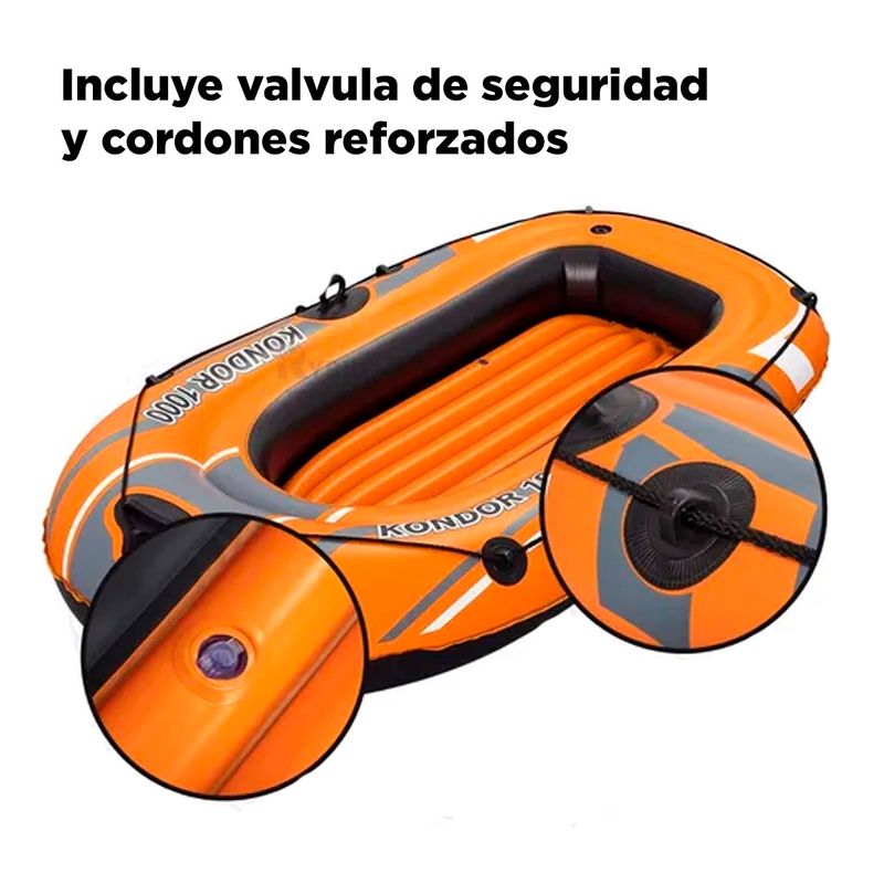 Bote Balsa Inflable Individual de Color Naranja - Real Plaza