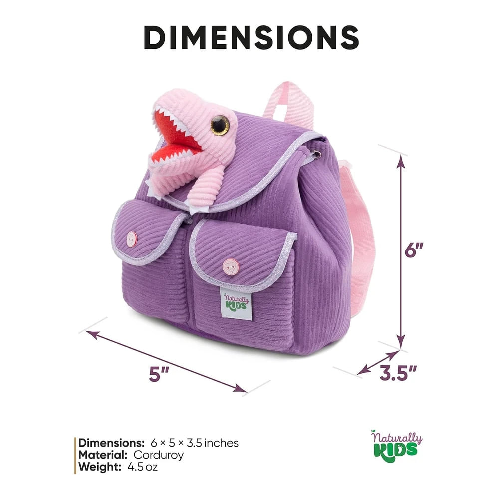 Naturally Kids Mini Mochila de Dinosaurio - Real Plaza