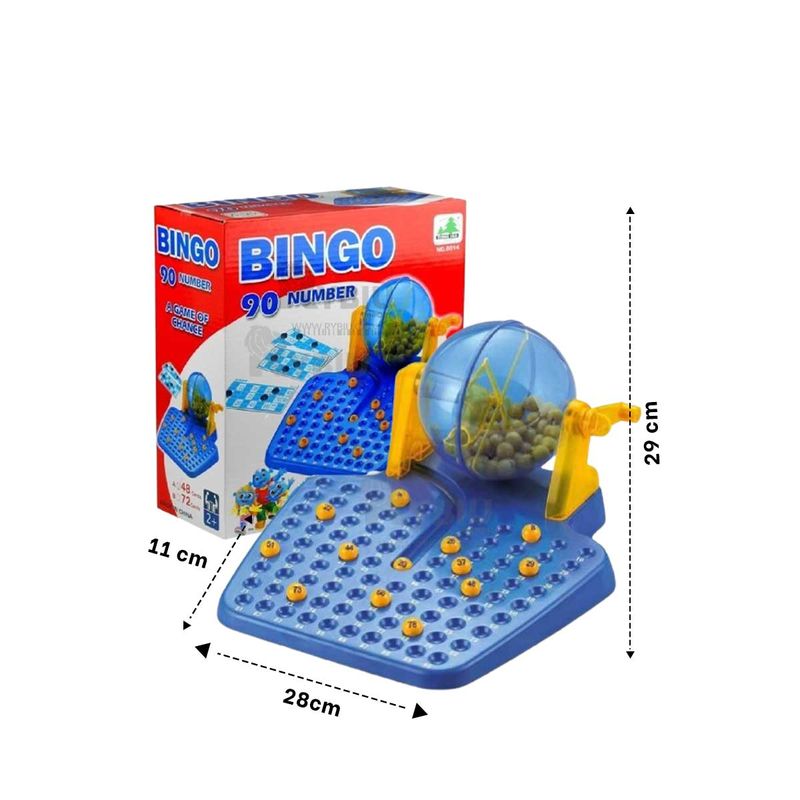 Bingo Familiar 48 Cartas con Caja Roja Color Celeste - Real Plaza