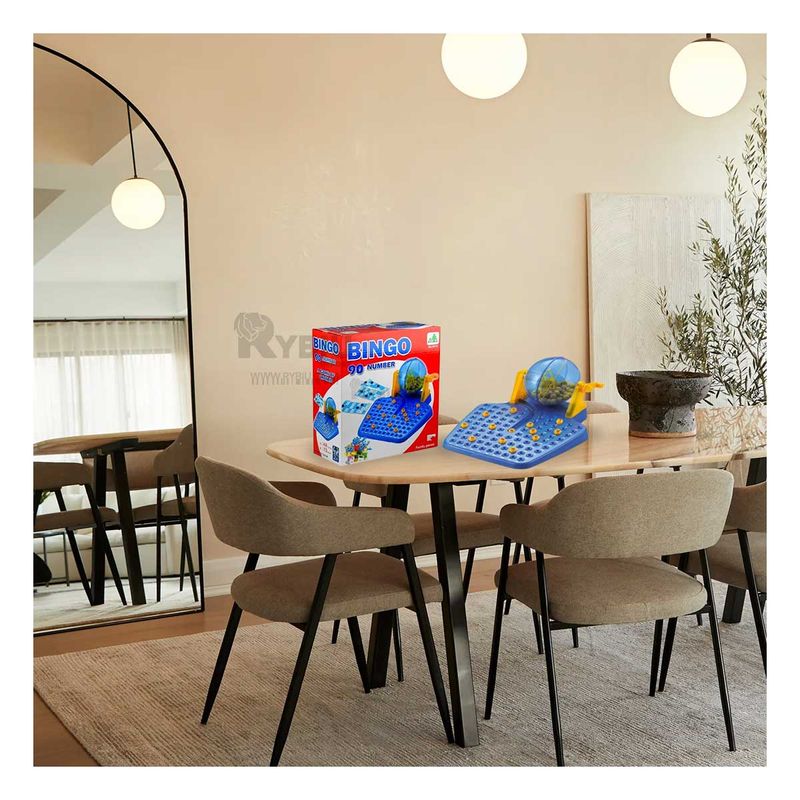 Bingo Familiar 48 Cartas con Caja Roja Color Celeste - Real Plaza