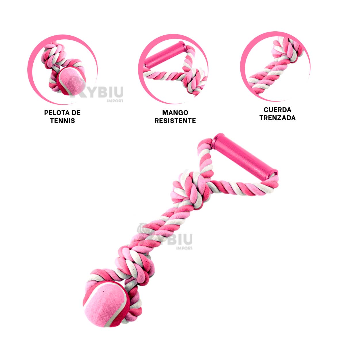Soga Larga Agarre y Pelota Color Rosado - Real Plaza