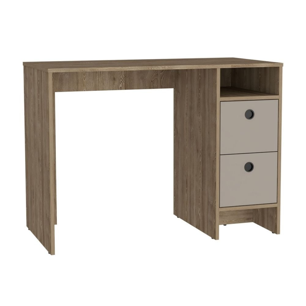 Escritorio Khali Z100 2 Cajones Melamina Café - Real Plaza