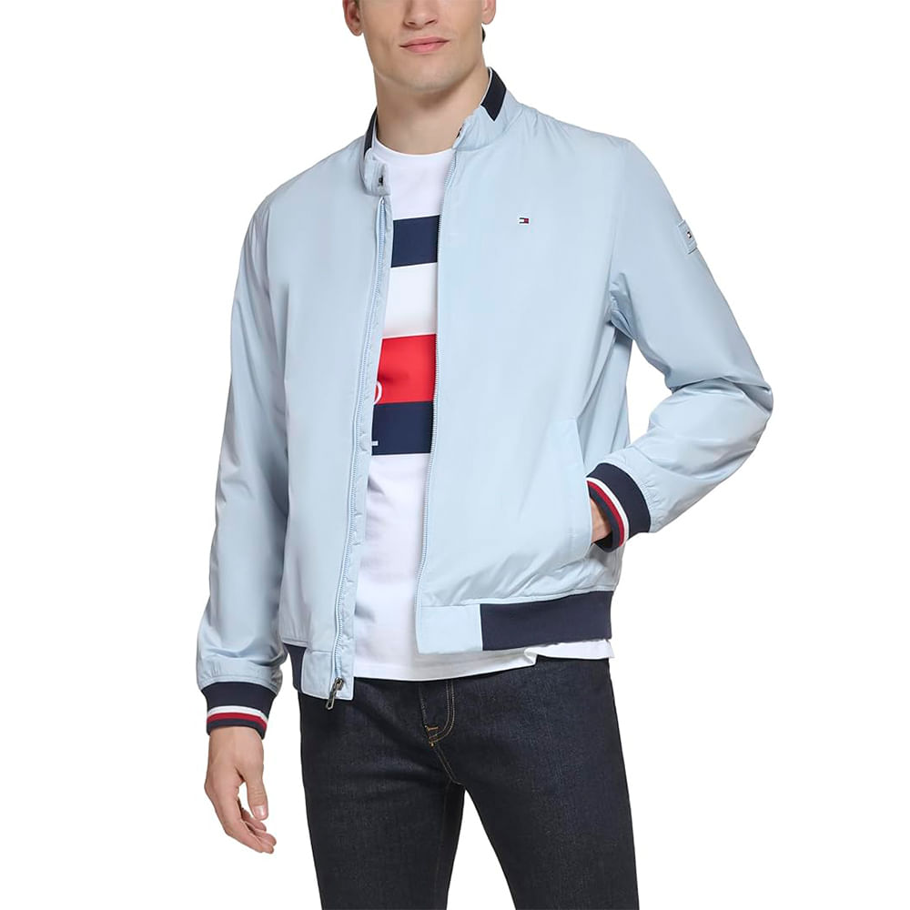 Casaca TOMMY HILFIGER Varsity Bomber - Azul pastel - Real Plaza