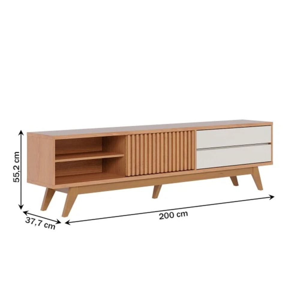 Mesa de TV Minimalista Icarus color Haya/Blanco TU MESITA - Real Plaza
