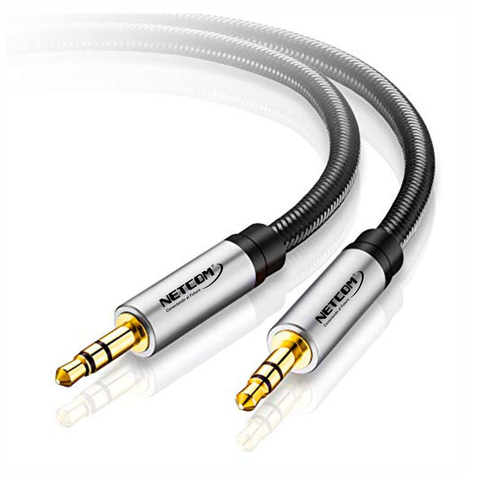 Cable de Audio Plug a Plug 3.5mm TRS de 3 Metros NETCOM - Real Plaza