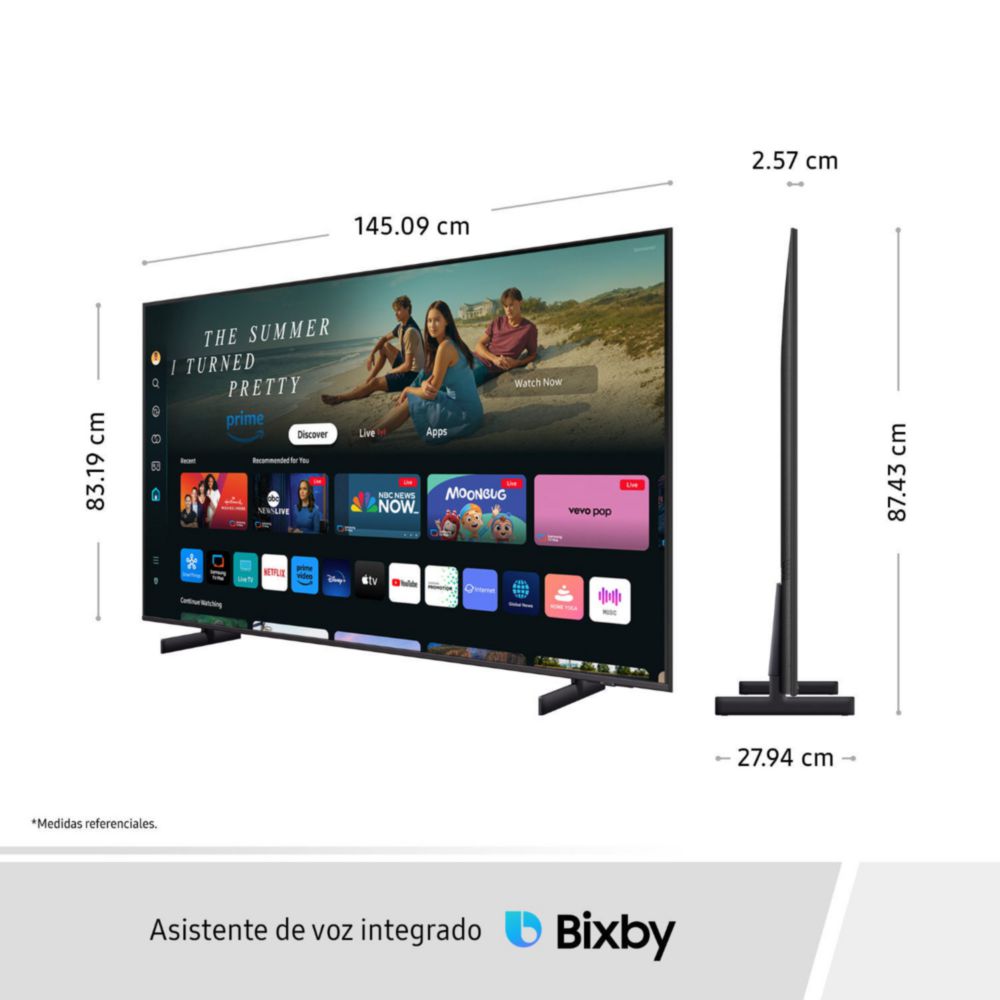 Televisor Samsung 65'' UN65DU8000GXPE Crystal UHD DU8000 4K Tizen OS Smart TV - Real Plaza