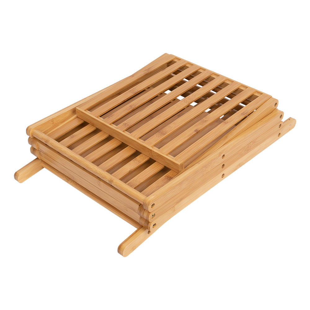 Repisa Plegable de Madera Bambú 4Bandejas - Real Plaza