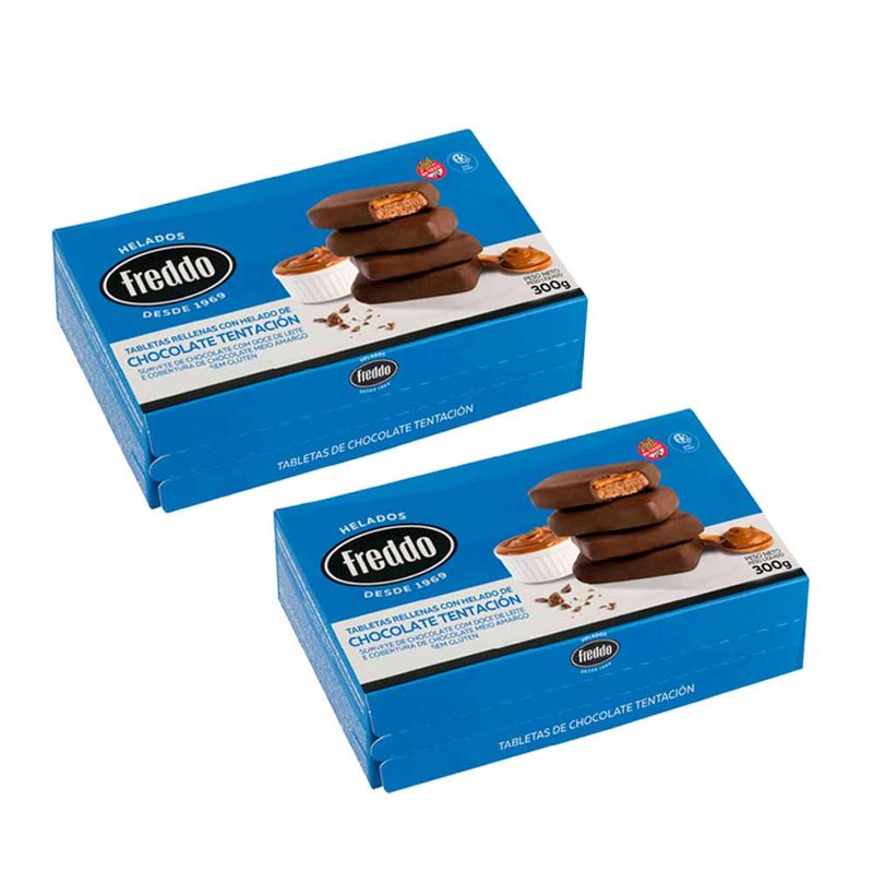 Pack Helado Tabletas de Chocolate Tentación FREDDO Caja 6un x 2un ...
