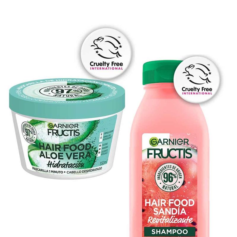 Pack FRUCTIS Shampoo Hair Food de Sandía 300ml + Crema de Tratamiento ...
