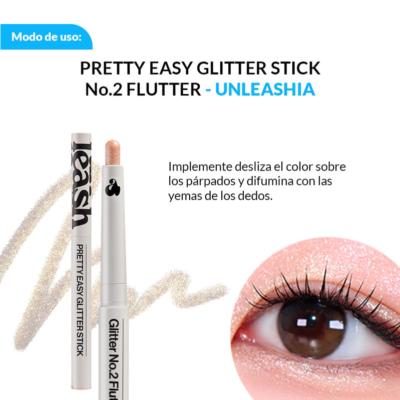 Pretty Easy Glitter Stick Unleashia No.2 Flutter 3 Unidades - Real Plaza