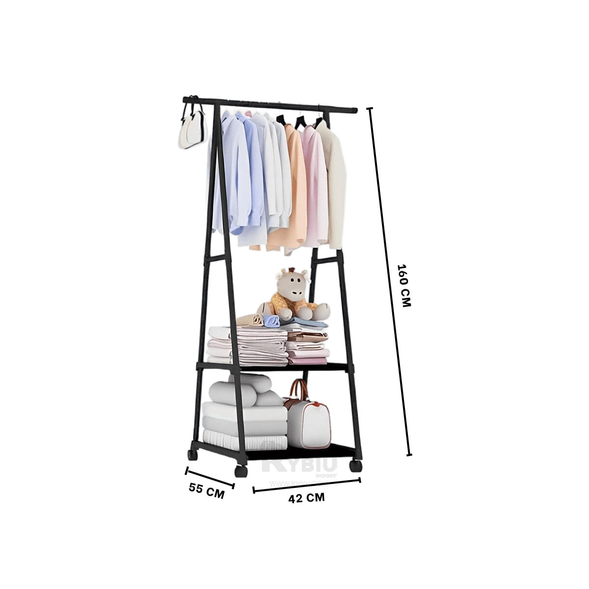 Perchero para Colgar Ropa en Color Negro Y+Agendita - Real Plaza