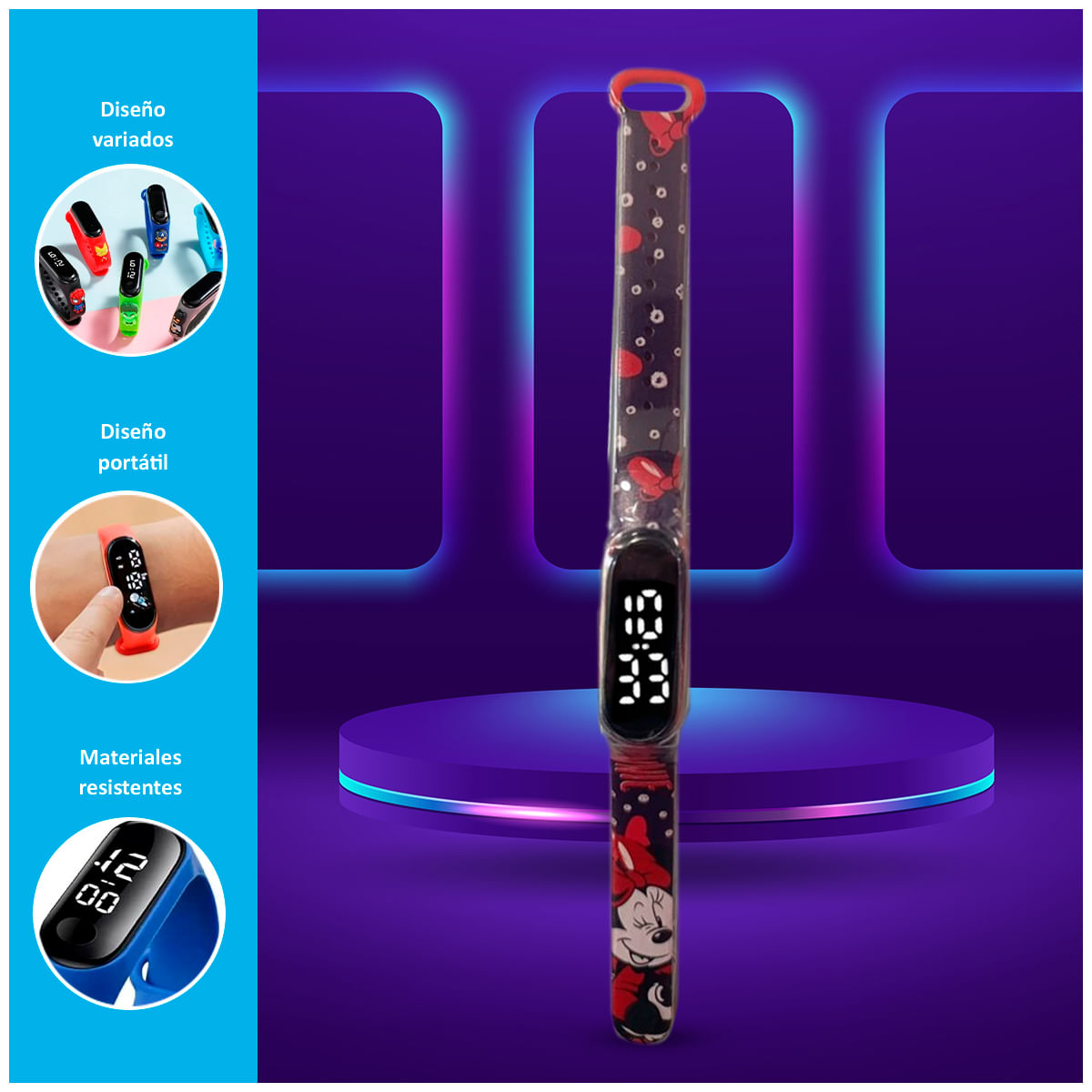 Reloj Digital para Niños con Diseño de Mini Mouse - Real Plaza