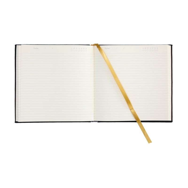 Libreta Tela con Elástico 120 Hojas con Líneas 15x2x15 cm - Real Plaza