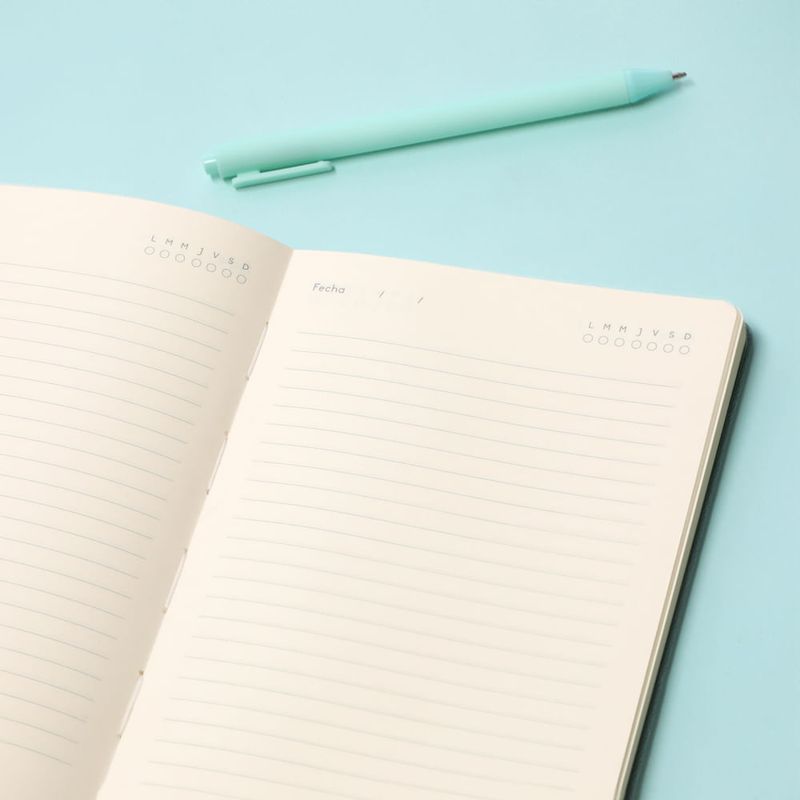 Libreta Elástico L + Lápiz 96 Hojas con Líneas 13,5x1,7x18,4 cm - Real ...