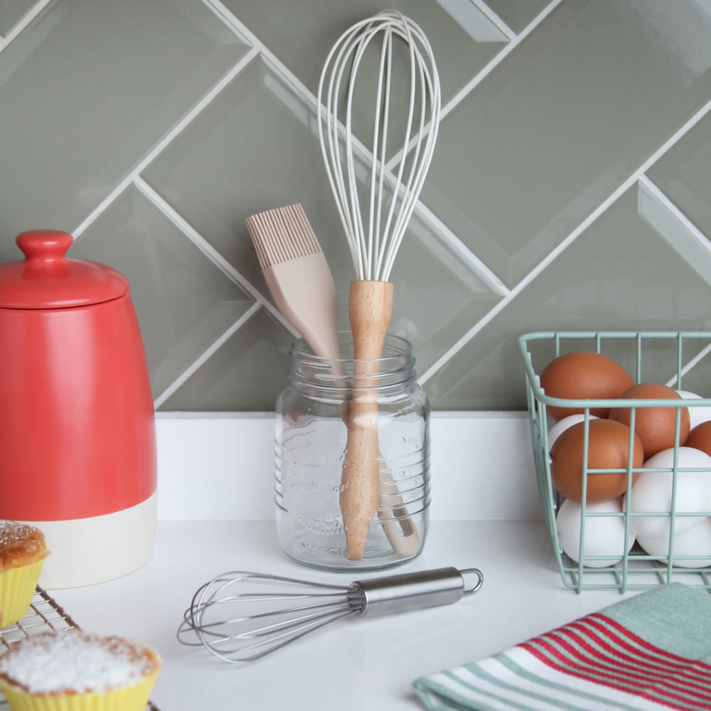 Set Batidor de Acero y Bowl Enlozado Esmaltado - Real Plaza