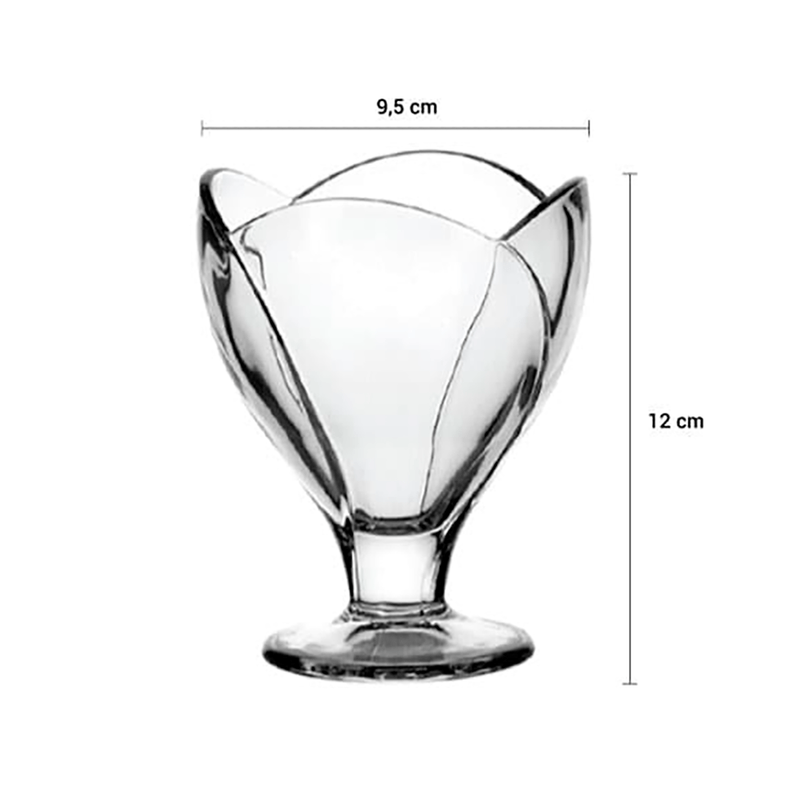 Set de 6 Copas de Vidrio para Postre Helado Forma de Flor 250 ml - Real ...