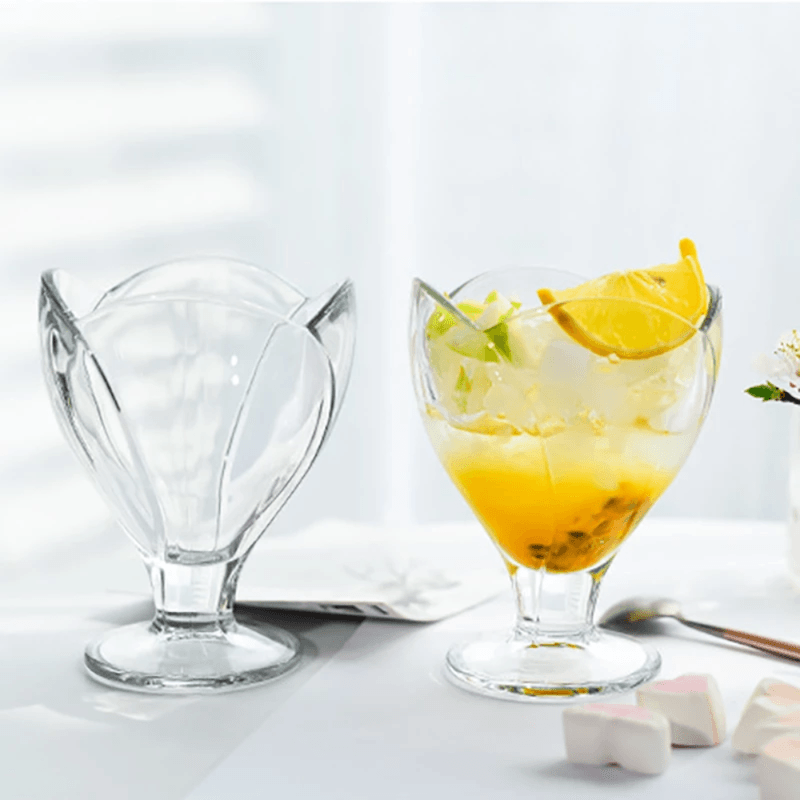 Set de 6 Copas de Vidrio para Postre Helado Forma de Flor 250 ml - Real ...