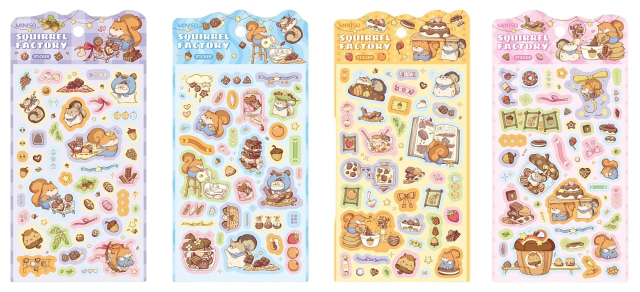 Stickers holográficas squirrel factory 4 modelos surtidos 22cm x 10cm ...