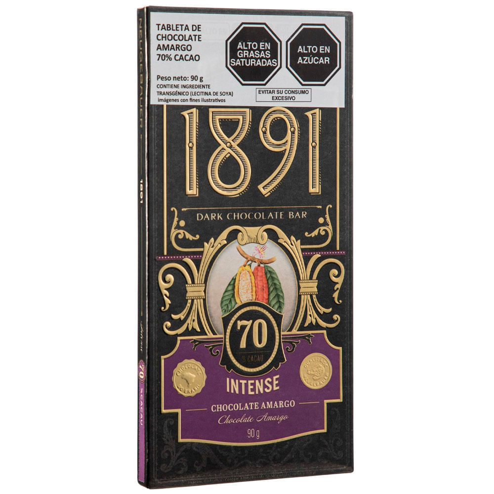 Tableta de Chocolate Intenso 1891 Tableta 90g - Real Plaza