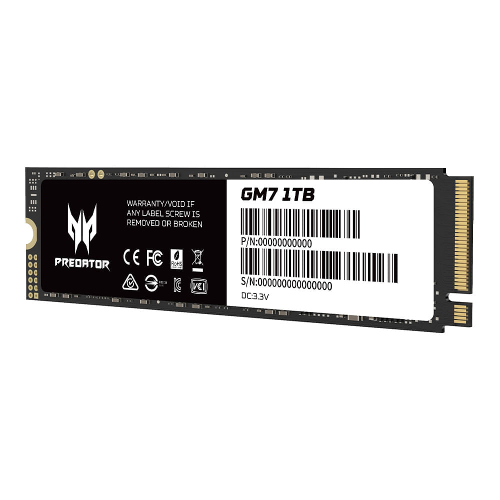 Unidad de estado sólido SSD Predator GM7 1TB, M.2, PCIE4.0, C/DRAM, 7200MB/S - Real Plaza