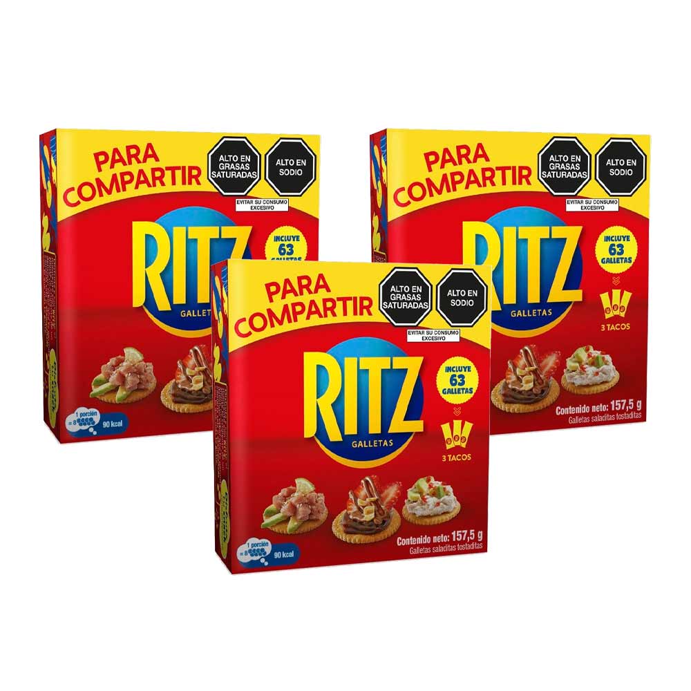 Pack Galletas NABISCO Ritz Paquete 157.5g x 3un - Real Plaza