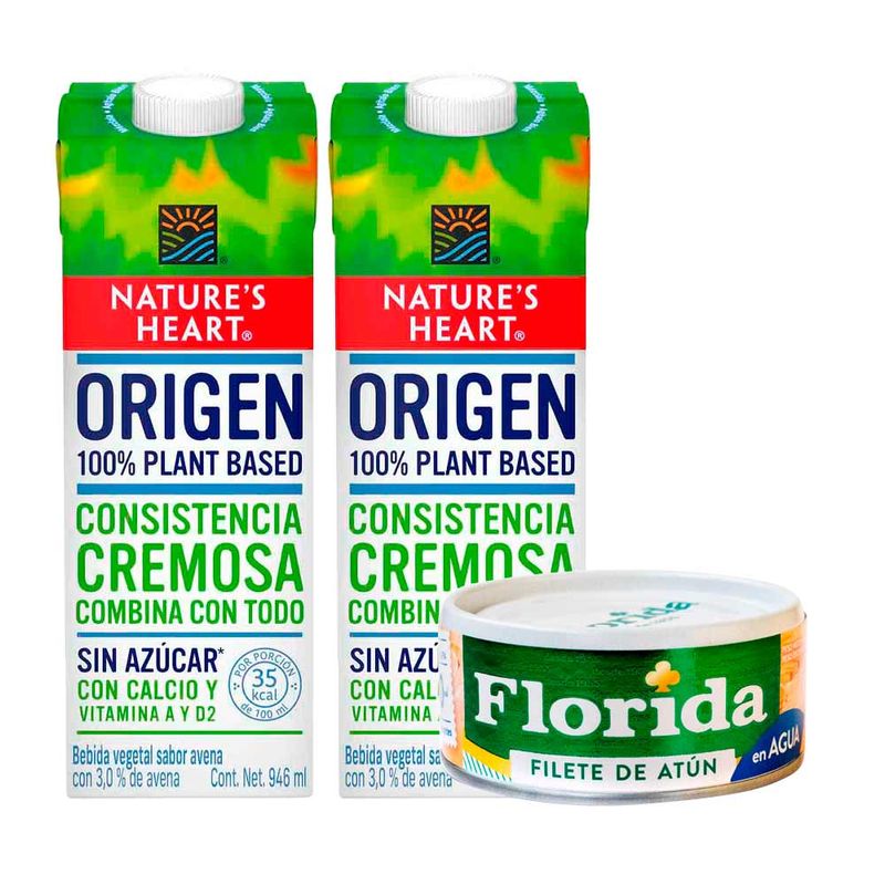 Pack Bebida Vegetal NATURE'S HEART Origen Caja 946ml x 2un + Filete de ...